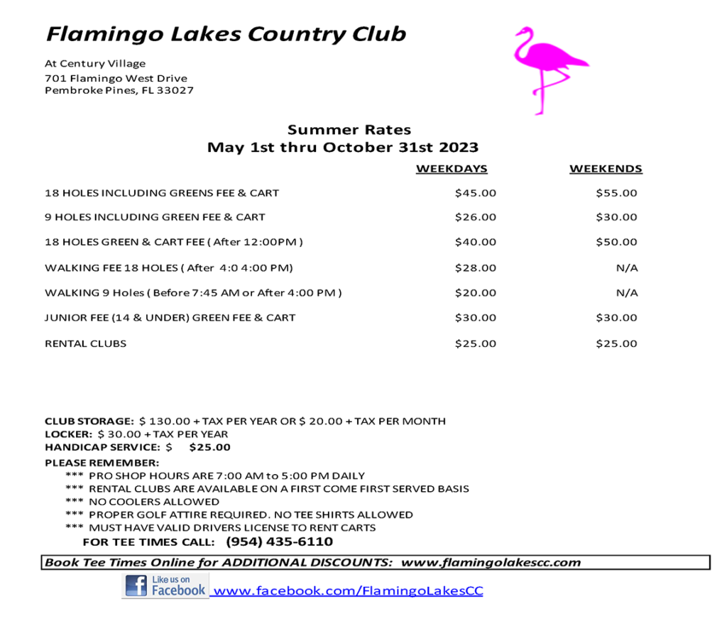 Rates – Flamingo Golf