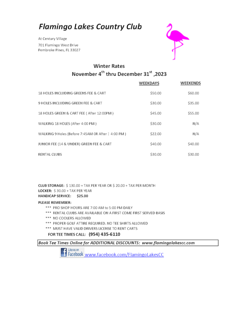 Rates – Flamingo Golf
